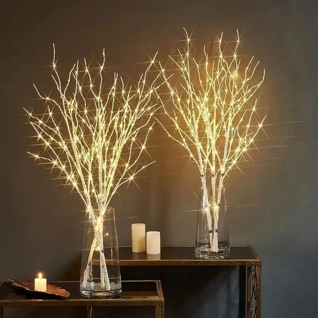 1 PC White Birch Branch Light LED Festive Light - Etsy