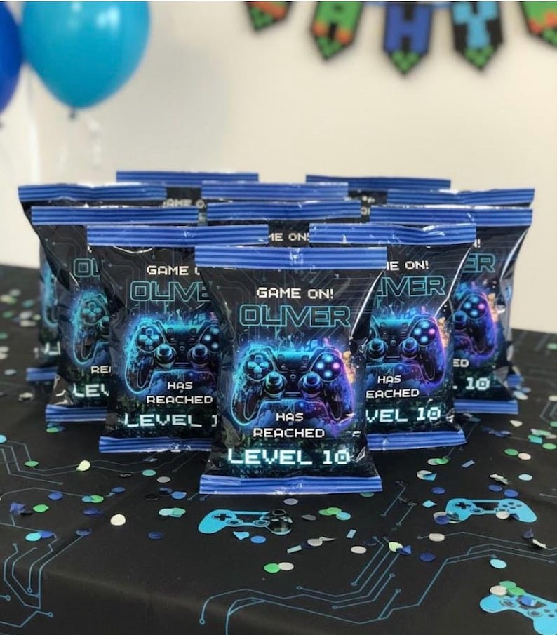 Gamer Chip Bag Template | Personalized Gamer Chip Bag | Video Game ...