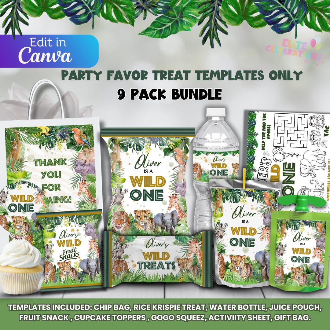 Wild One Birthday Party Printable Bundle | Safari Jungle 1st Birthday ...