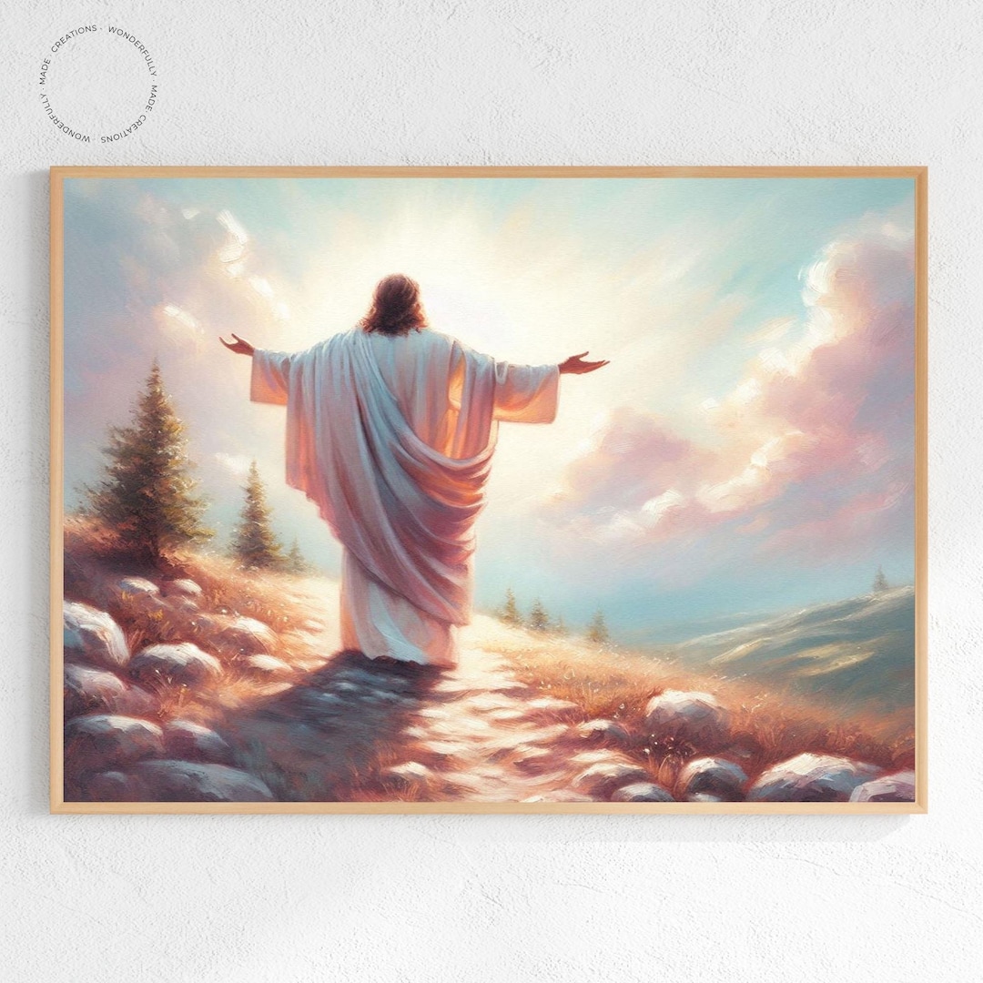 Jesus in Prayer, Christian Wall Art, Faith-inspired Decor, Bible Verse ...
