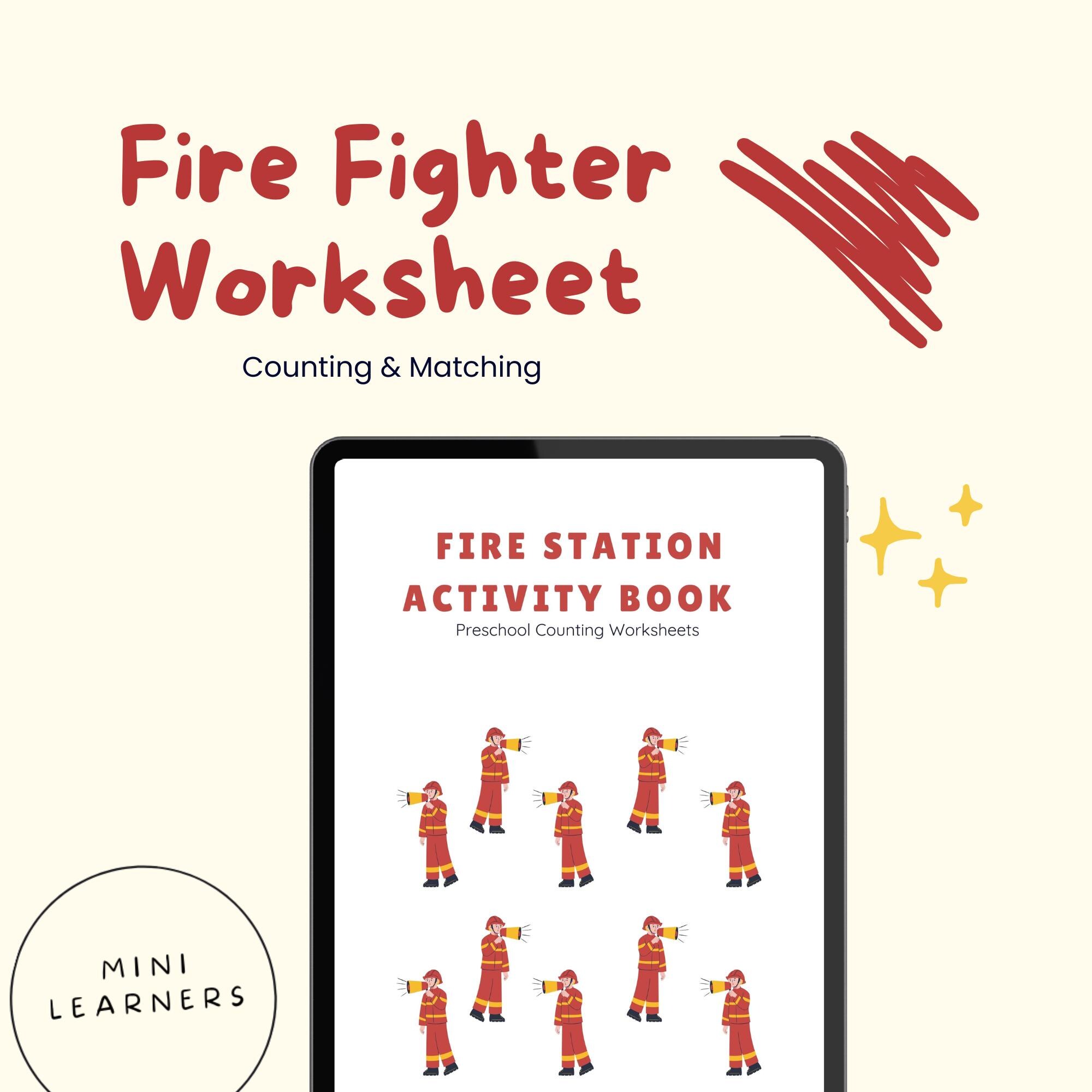Fire Fighter Fire Truck Fire Station Counting & Matching Activity ...