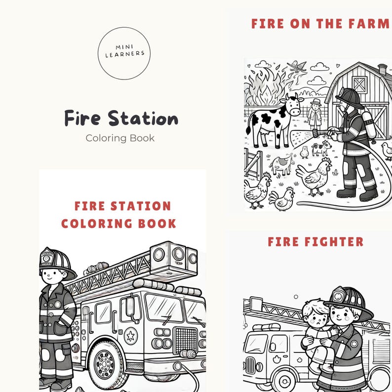 Coloring Book Fire Truck - Etsy