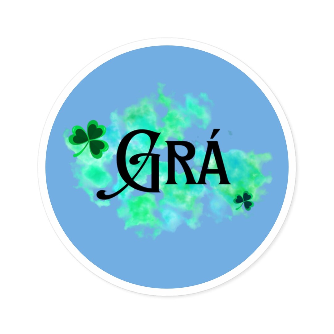 Round Stickers, Irish Language Grá Love Student Laptop Decal, Indoor ...