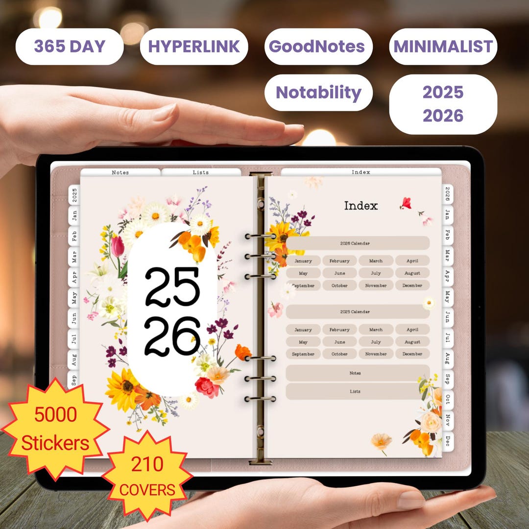 Wildflowers 2025-2026 Digital Planner | Hyperlinked & Interactive ...