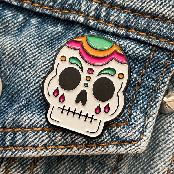 Sugar Skull Pin - Etsy