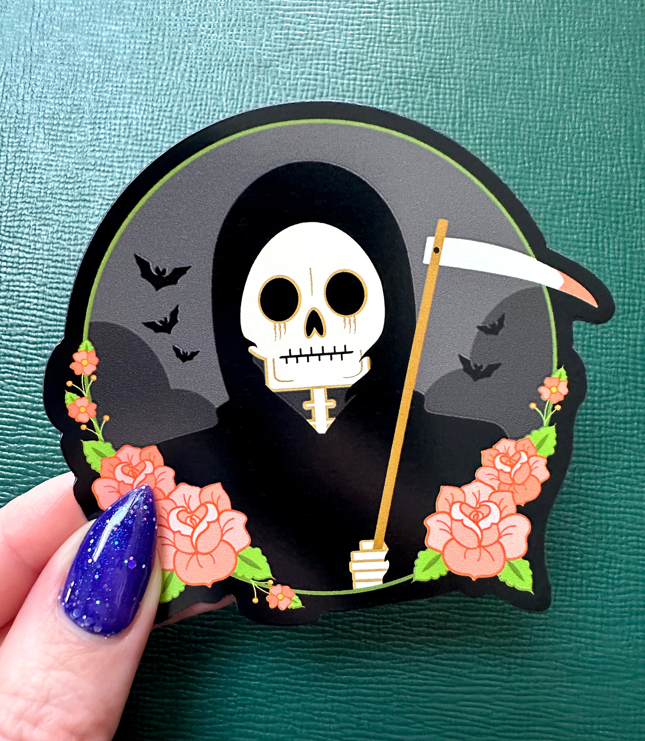 Grim Reaper Roses Waterproof Magnet Spooky Fridge, Car Magnet Cute ...
