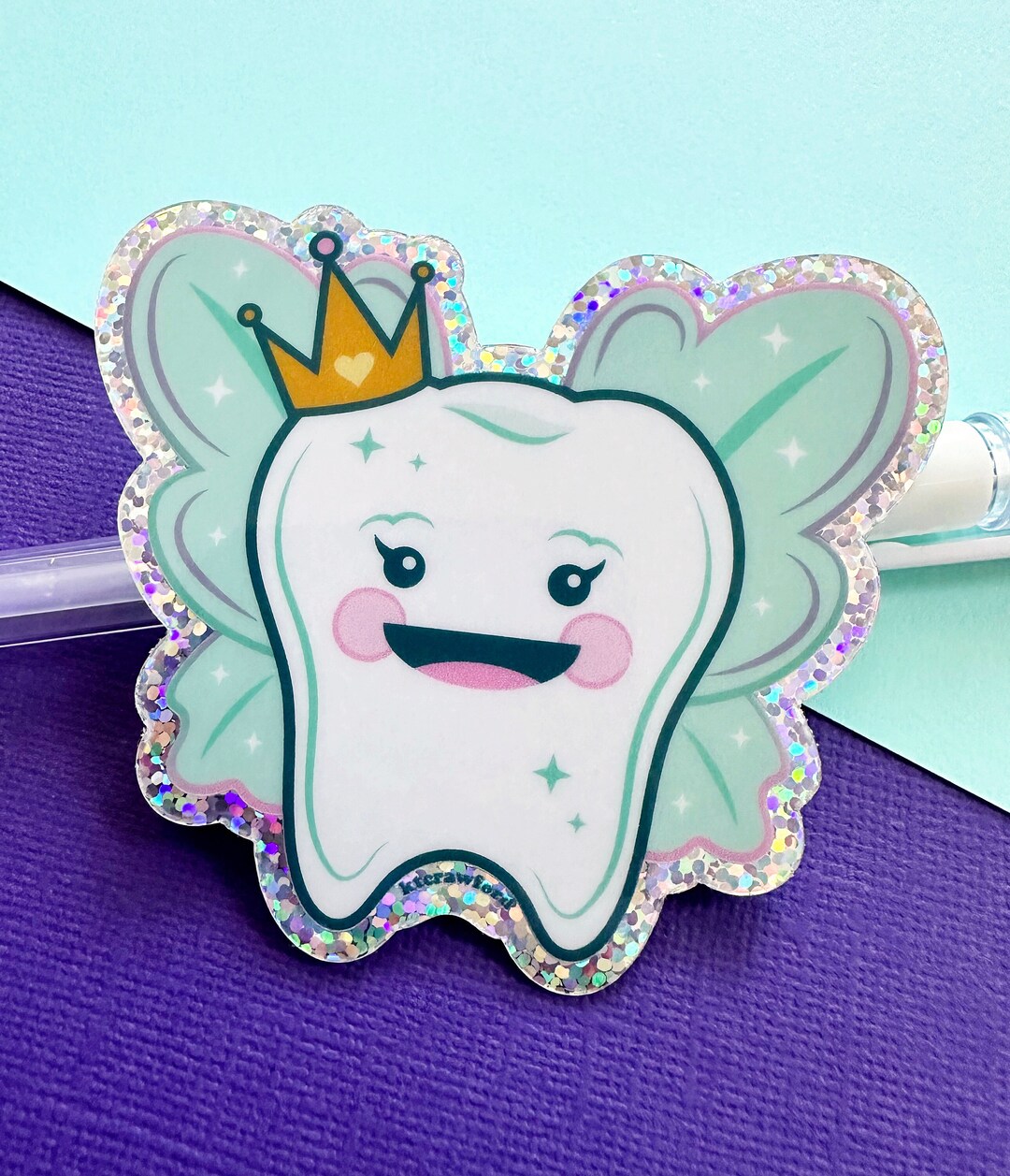 Tooth Fairy Vinyl Glitter Sticker - Waterproof Cute Quirky Sticker - Etsy