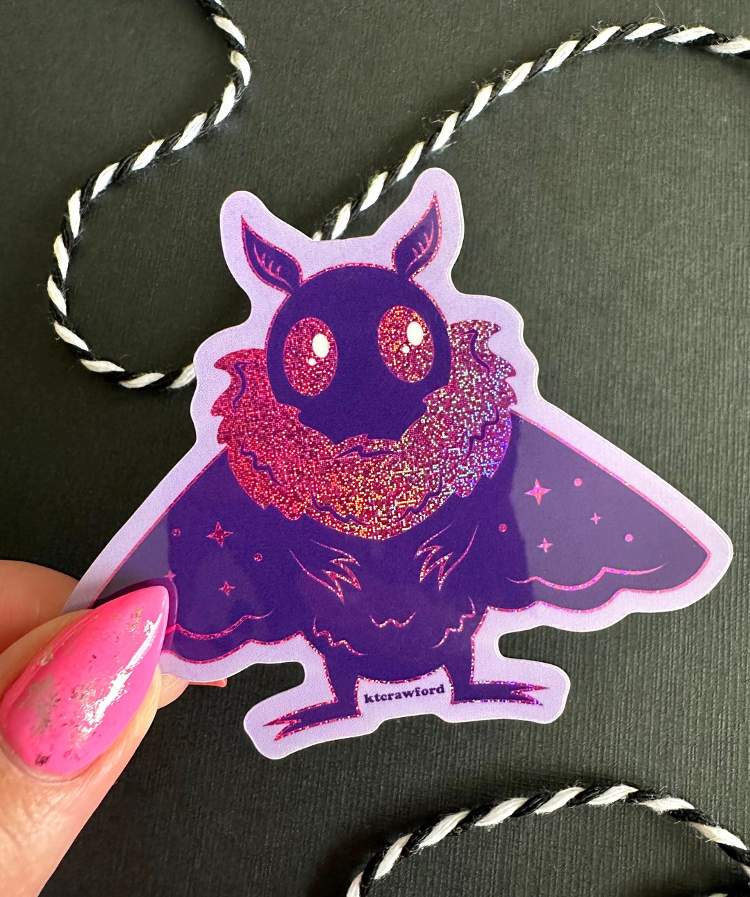Fancy Mothman Vinyl Glitter Sticker Waterproof Spooky Cute Sticker ...