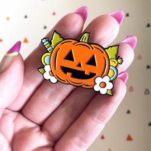 Happy Pumpkin Enamel Pin Jack-o'lantern Pin Halloween Pin Spooky Cute ...