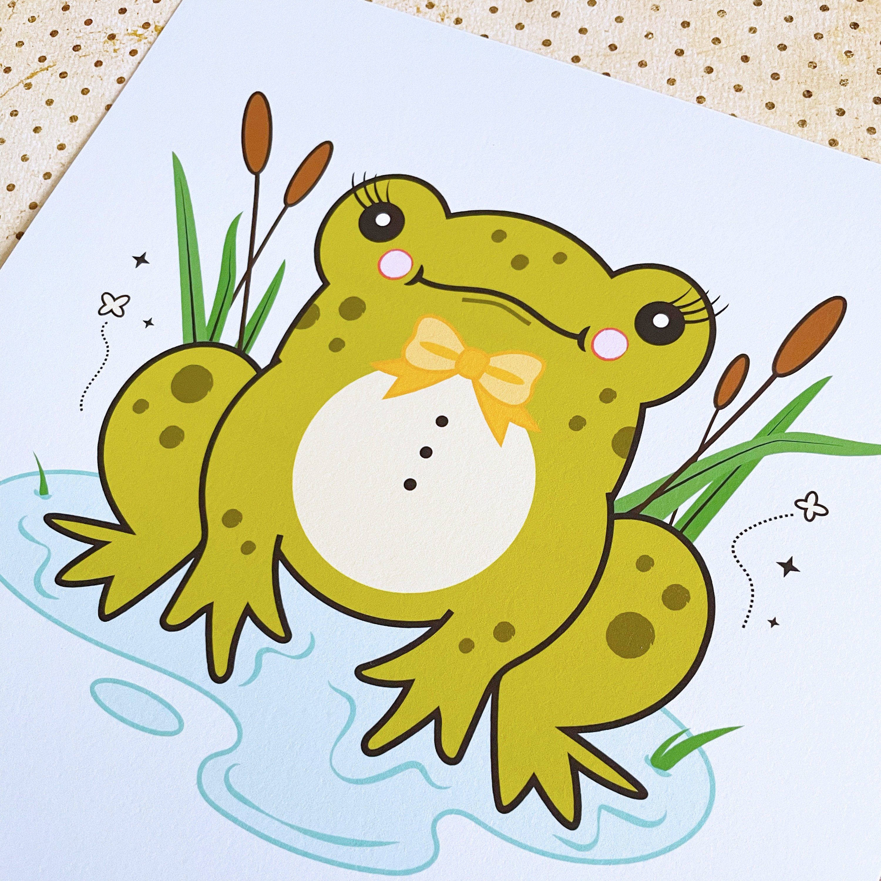 Dapper Frog Art Print - Kawaii Frog Home Decor - Etsy