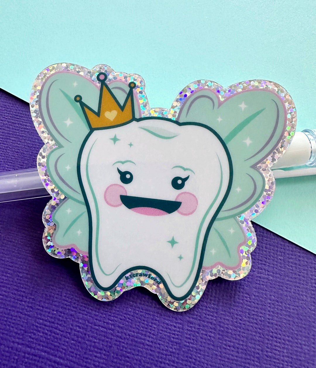Tooth Fairy Vinyl Glitter Sticker Waterproof Kawaii Quirky Sticker ...