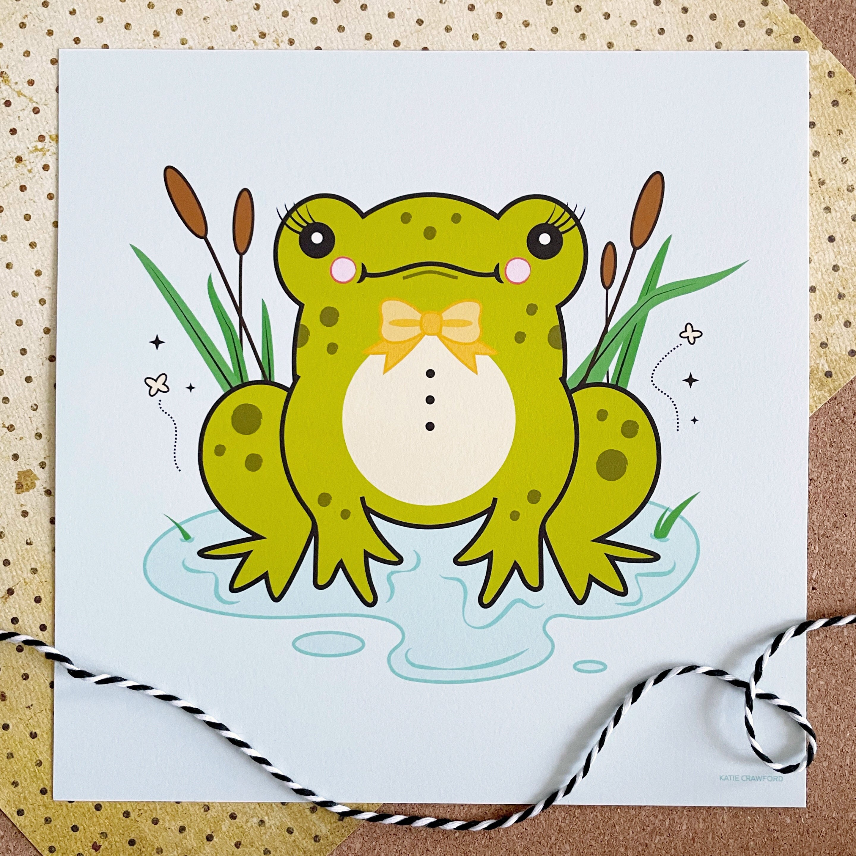 Dapper Frog Art Print - Kawaii Frog Home Decor - Etsy