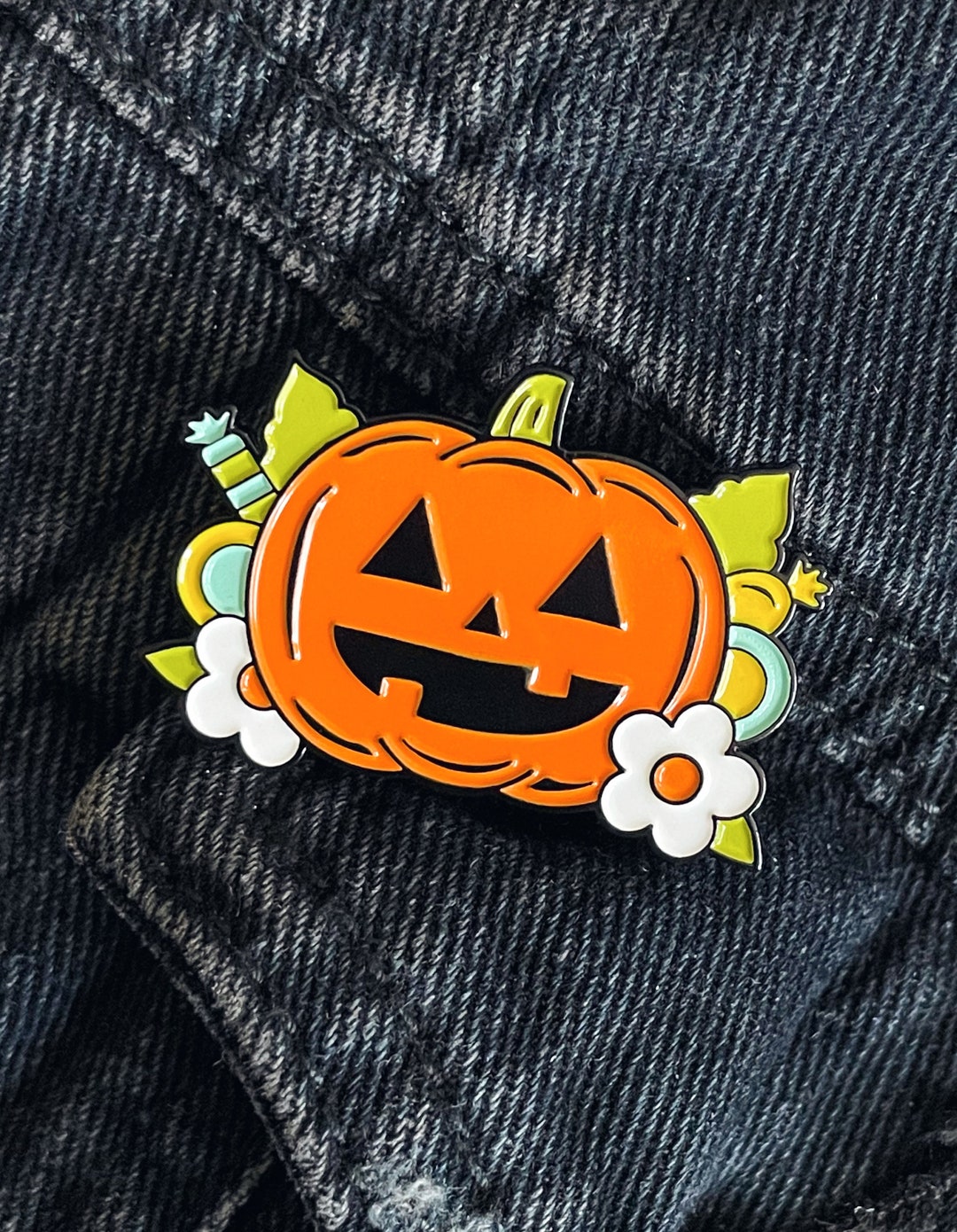 Happy Pumpkin Enamel Pin Jack-o'lantern Pin Halloween Pin Spooky Cute ...