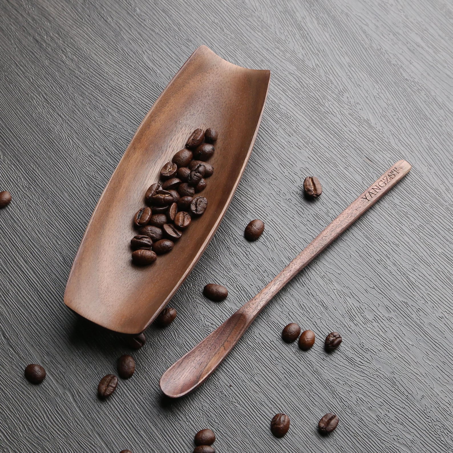 Personalized Walnut Coffee Dosing Tray, Home Cafe Decor - Etsy