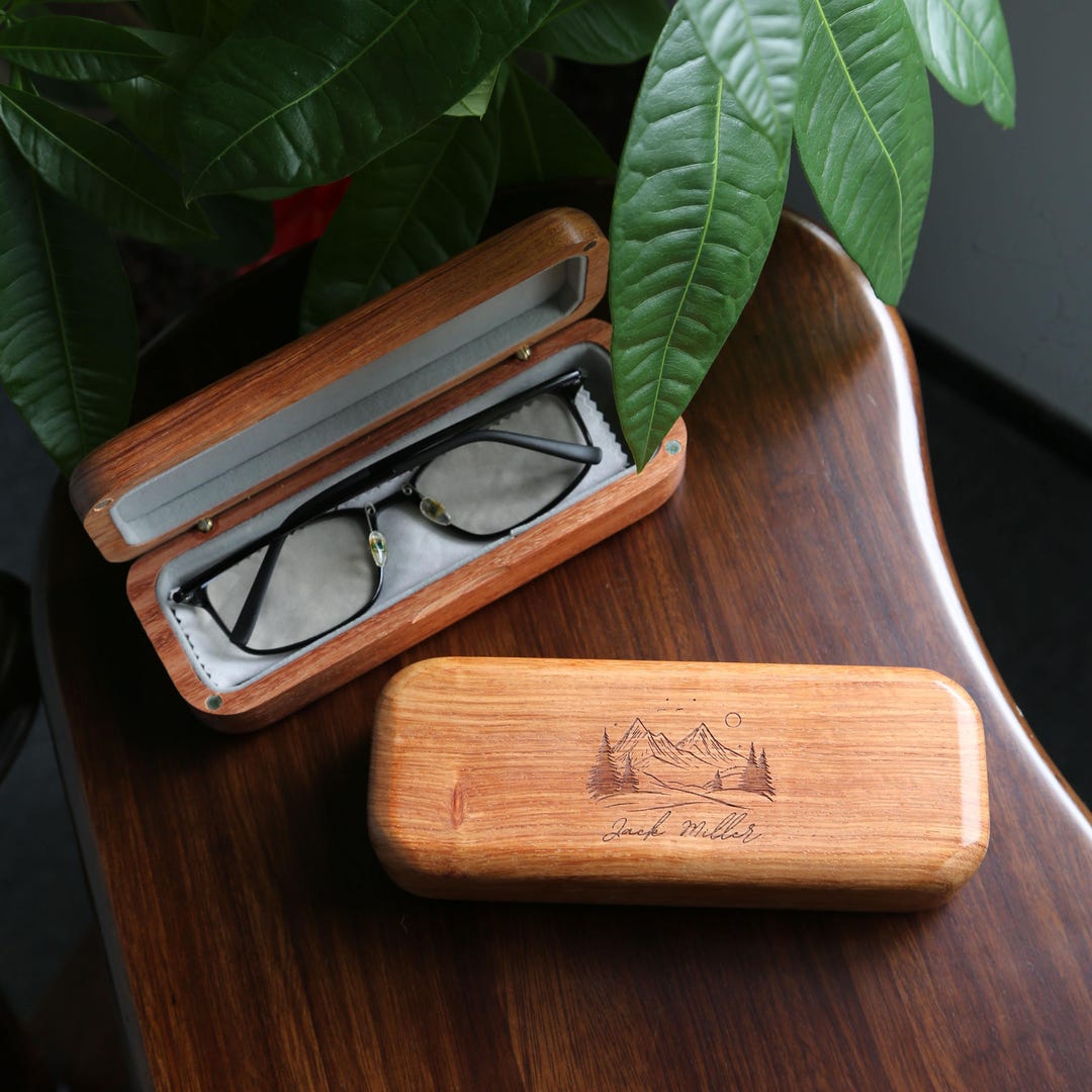 Personalized Rosewood Wood Glasses Case-custom Name Eyeglasses Box ...