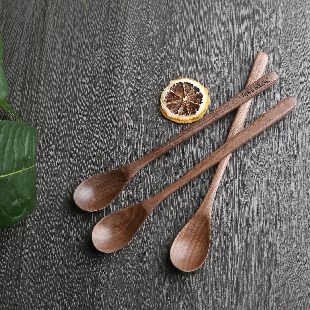 2pcs Walnut Stirring Spoon,vintage Multi-purpose Stir Spoon,cocktail ...