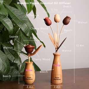 Personalized Wooden Essential Oil Diffuser,rose/tulip Aromatherapy ...