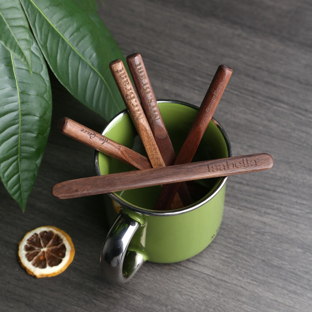 2pcs Walnut Coffee Stirrer,vintage Multi-purpose Stir Stick,cocktail ...
