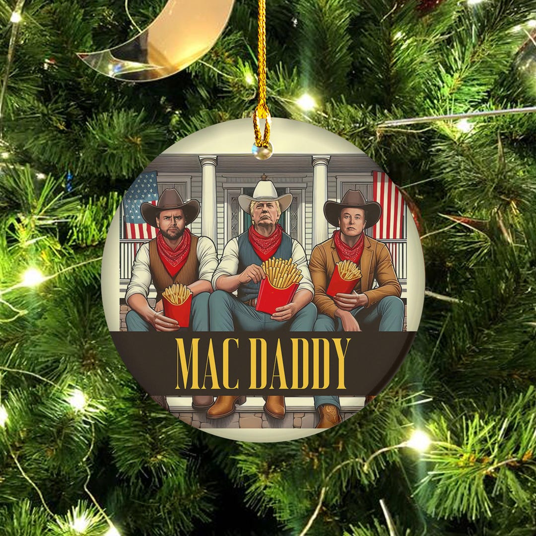 Christmas Ornament, Trump Vance Elon Musk, Trump Mac Daddy Ornament ...