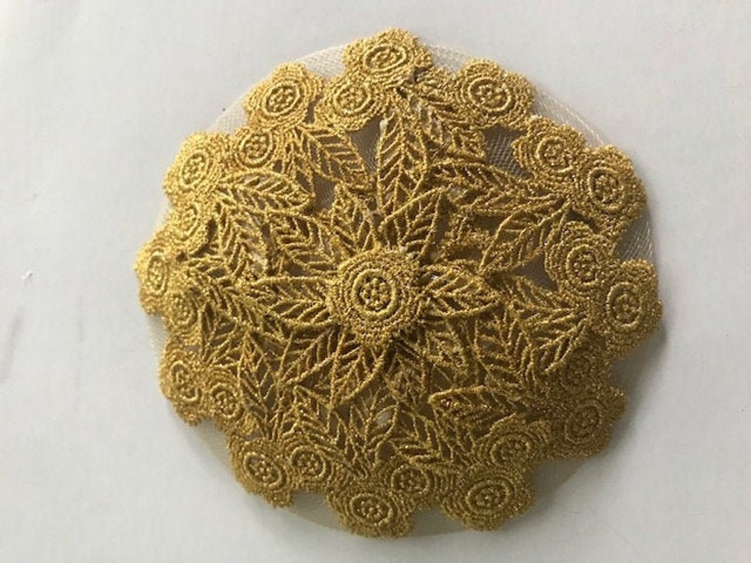 Gold Embroidered Kippah - Etsy