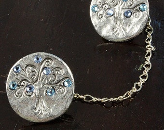 Gold Tree of Life Tallit Clips With Multi Gold Swarovski Crystals - Etsy