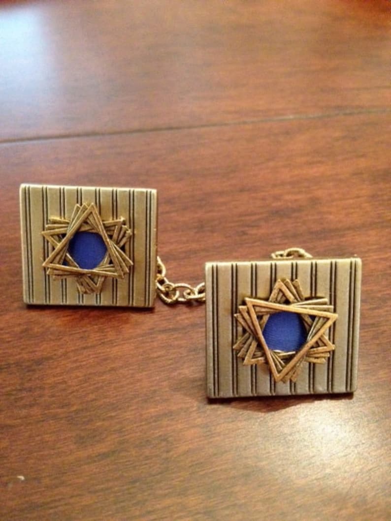 Gold Tallit Clips With Multi Star and Blue Center - Etsy