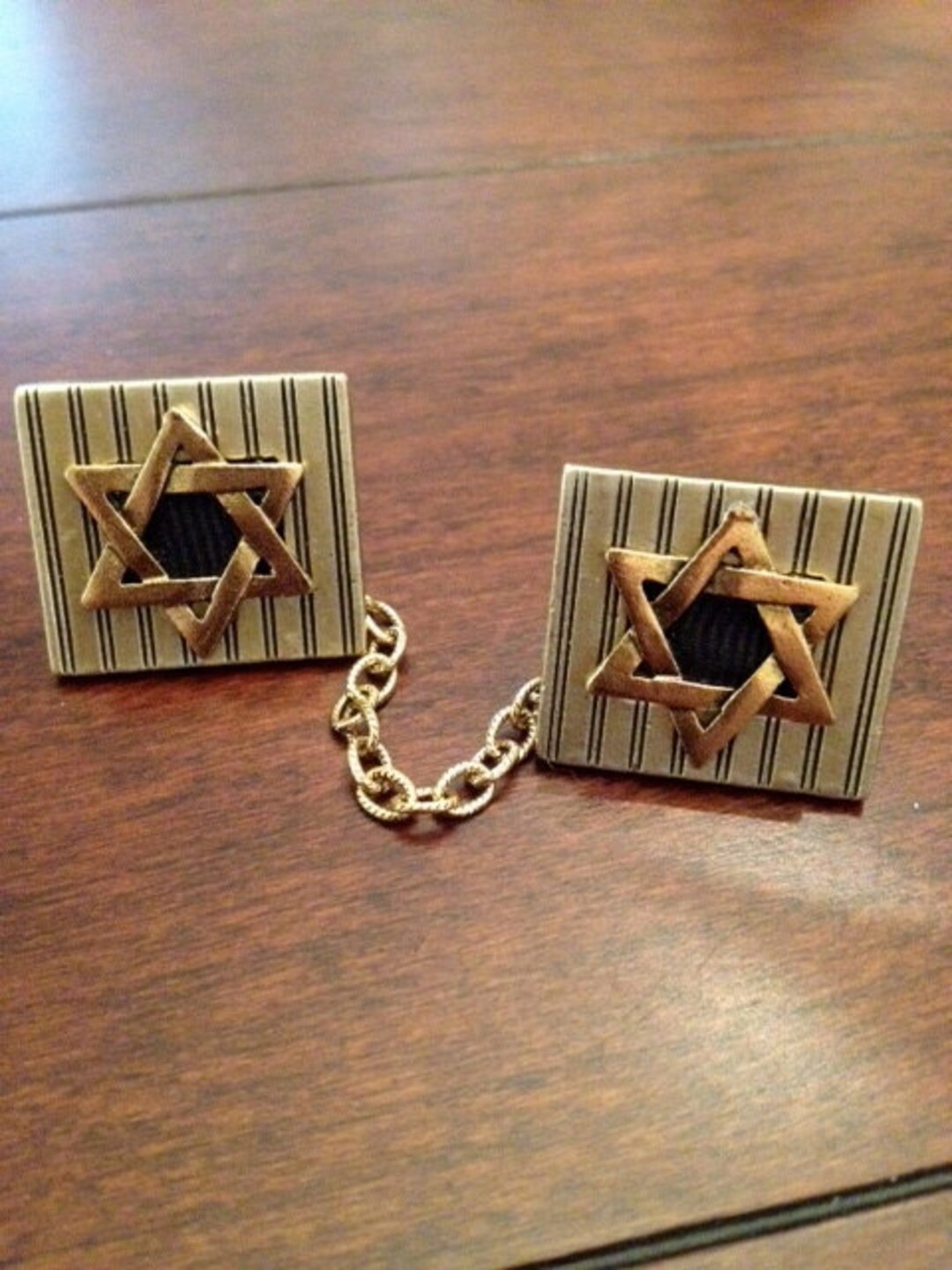 Gold Tallit Clips With Star and Black Center - Etsy