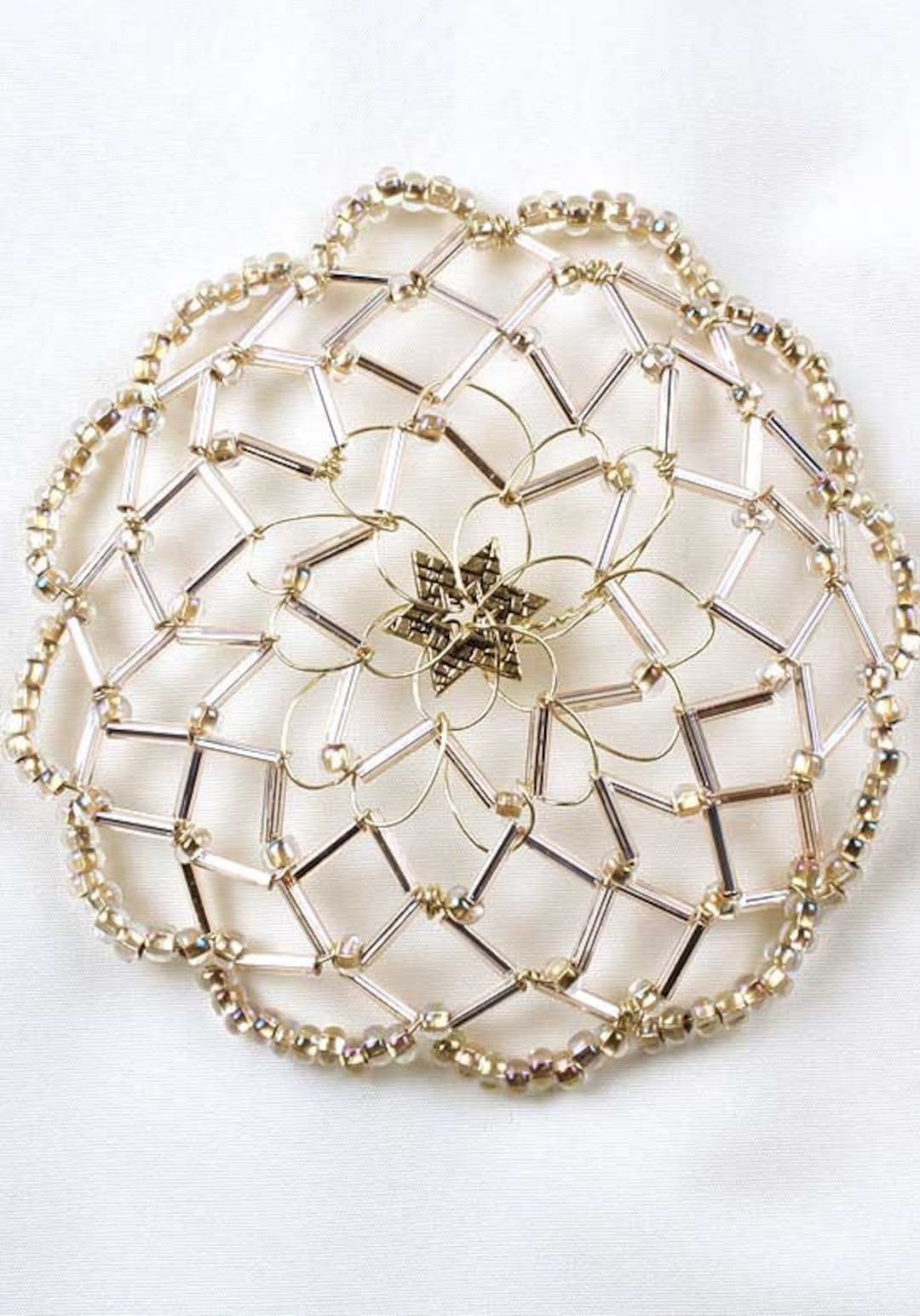Handmade Champagne Crystal Wire Kippah for Women - Etsy