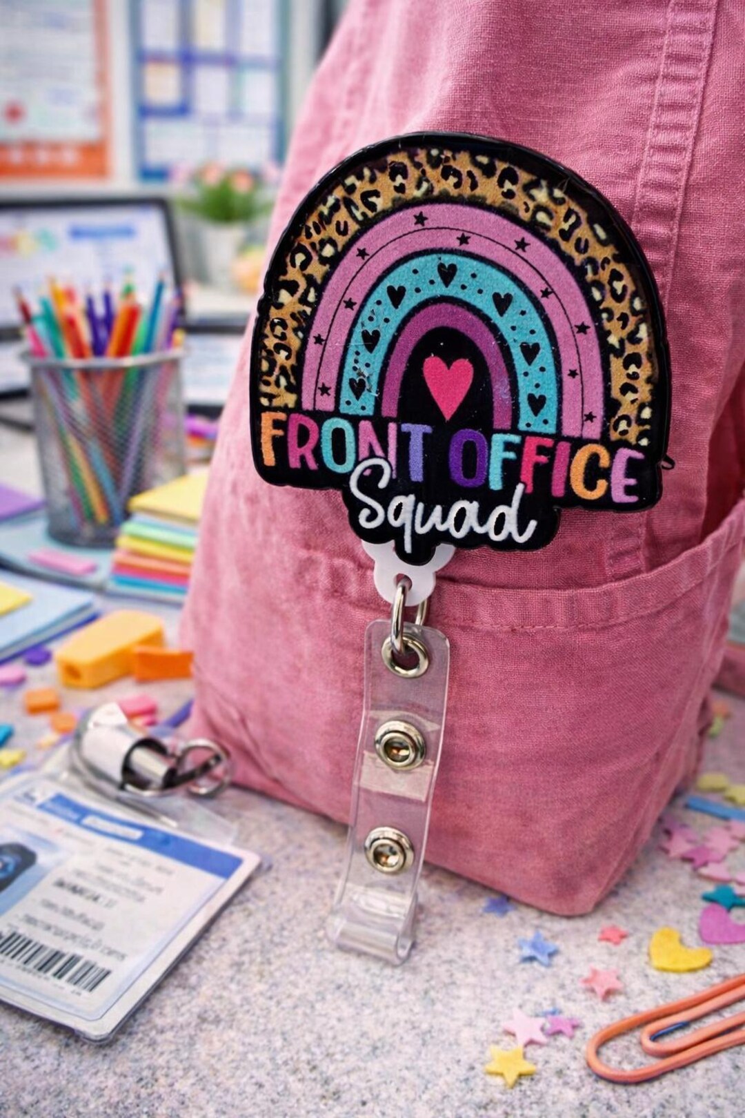 Front Office Squad Badge Reel, School Office Staff Badge Holder ...