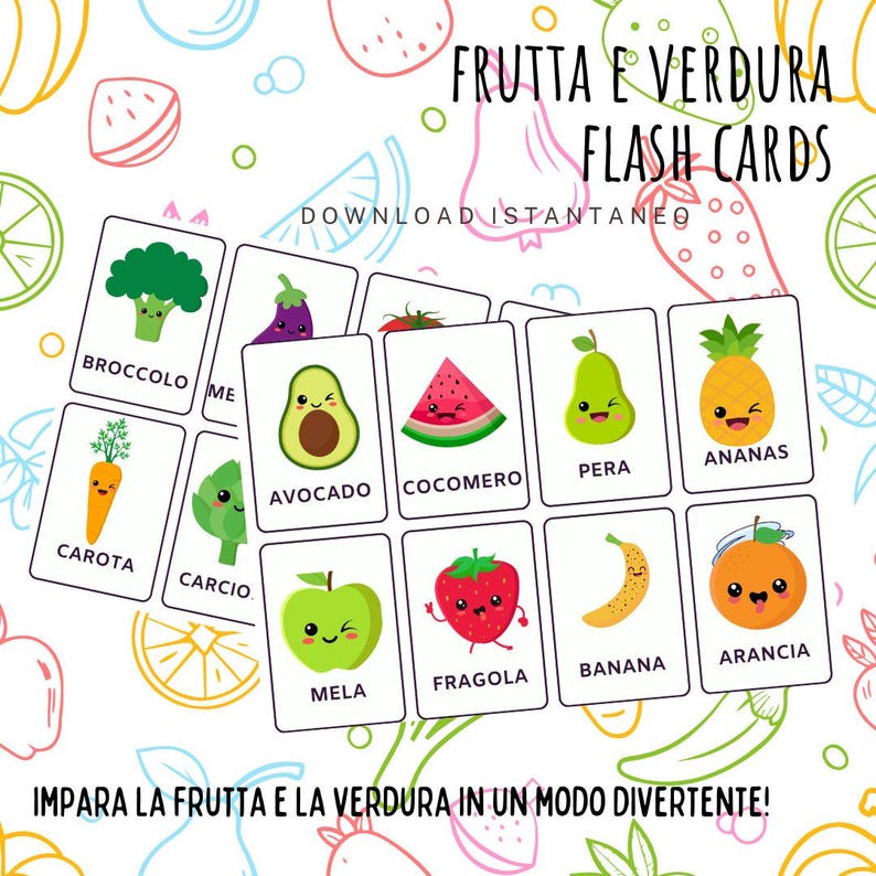 Fruit and Vegetables Flash Cards, Fruit Cards, Vegetables Cards ...
