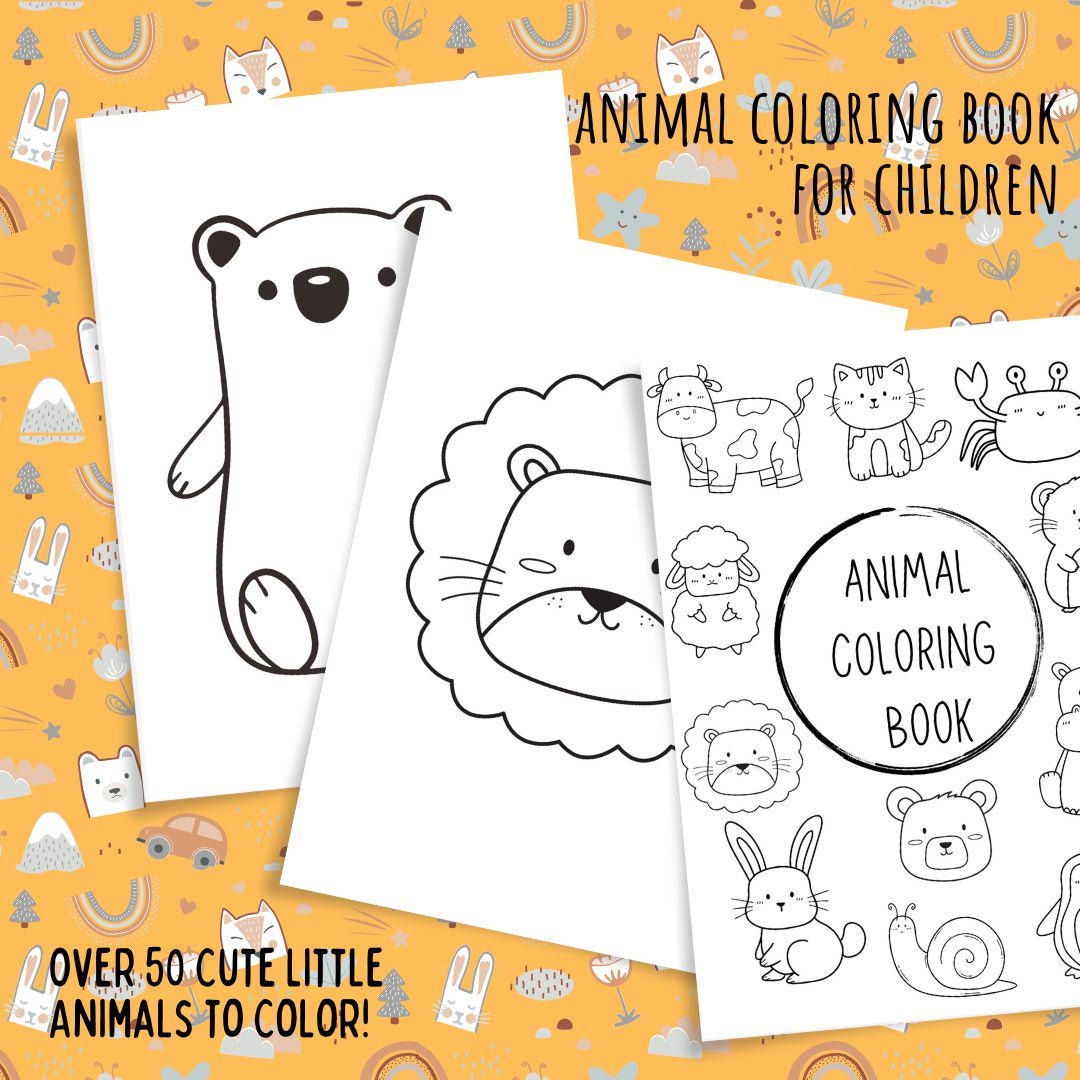 Toddler Coloring Book, Animals Coloring Book, Cute Coloring Book ...