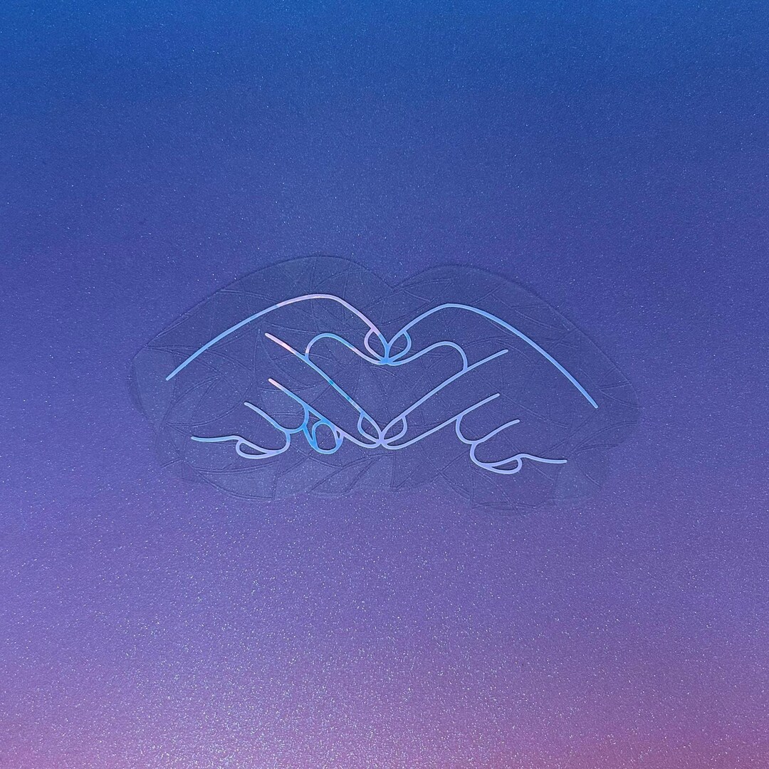 Heart Hands Gen Z Holographic Suncatcher Cling | Colourful Rainbow ...