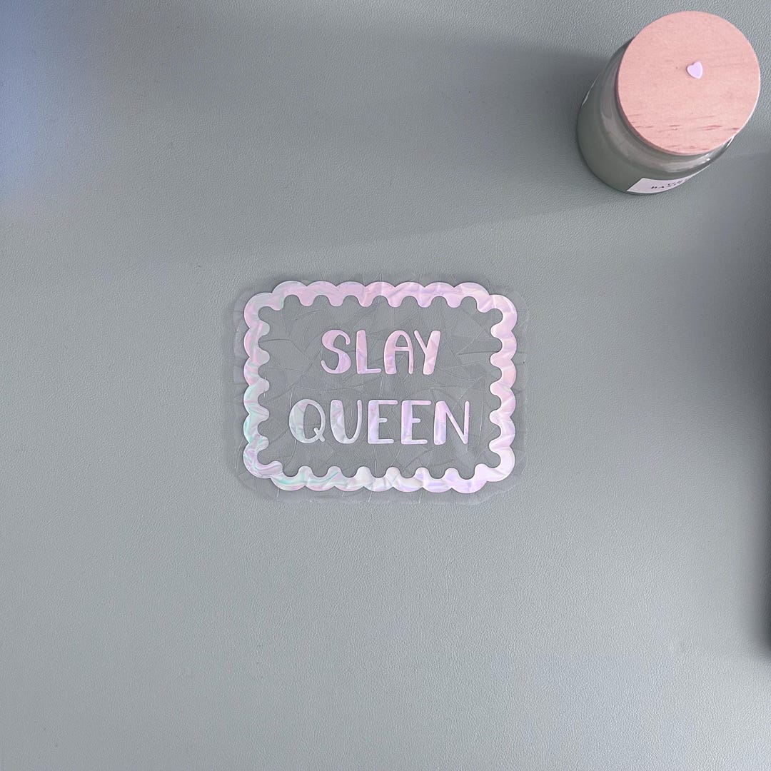 Slay Queen Holographic Suncatcher Repositionable Static Cling | Rainbow ...