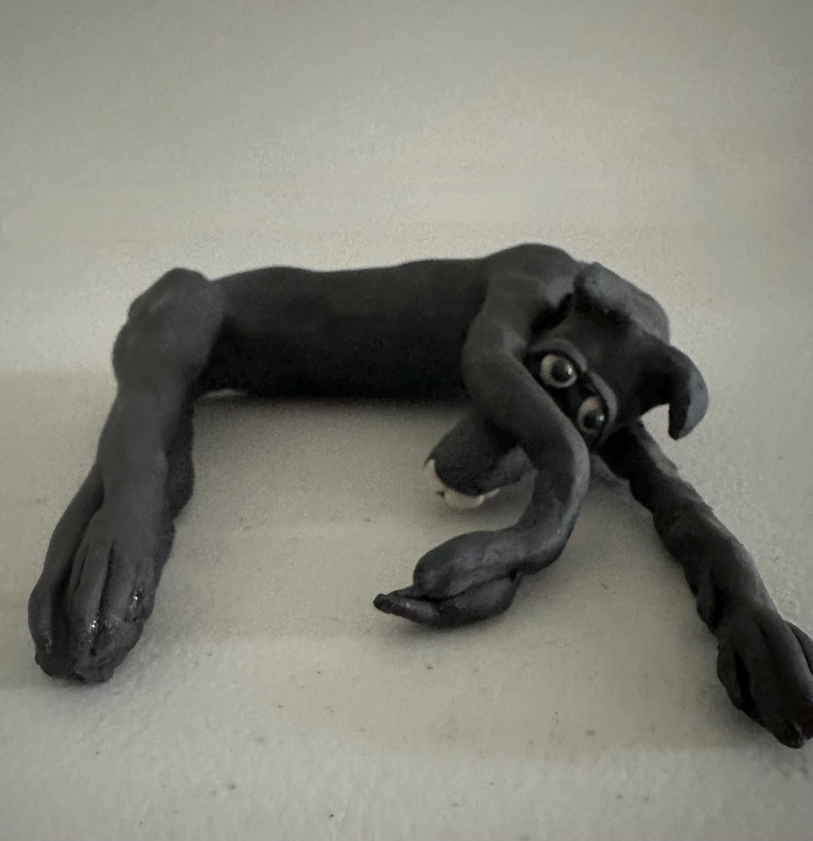 Skinny, Shy Black Dog-original, Unique - Etsy