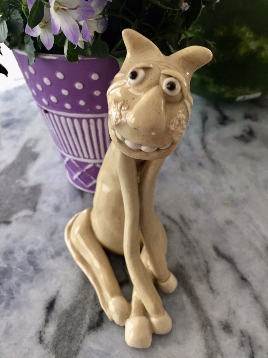 Cat With Overbite-ceramic Sculpture - Etsy