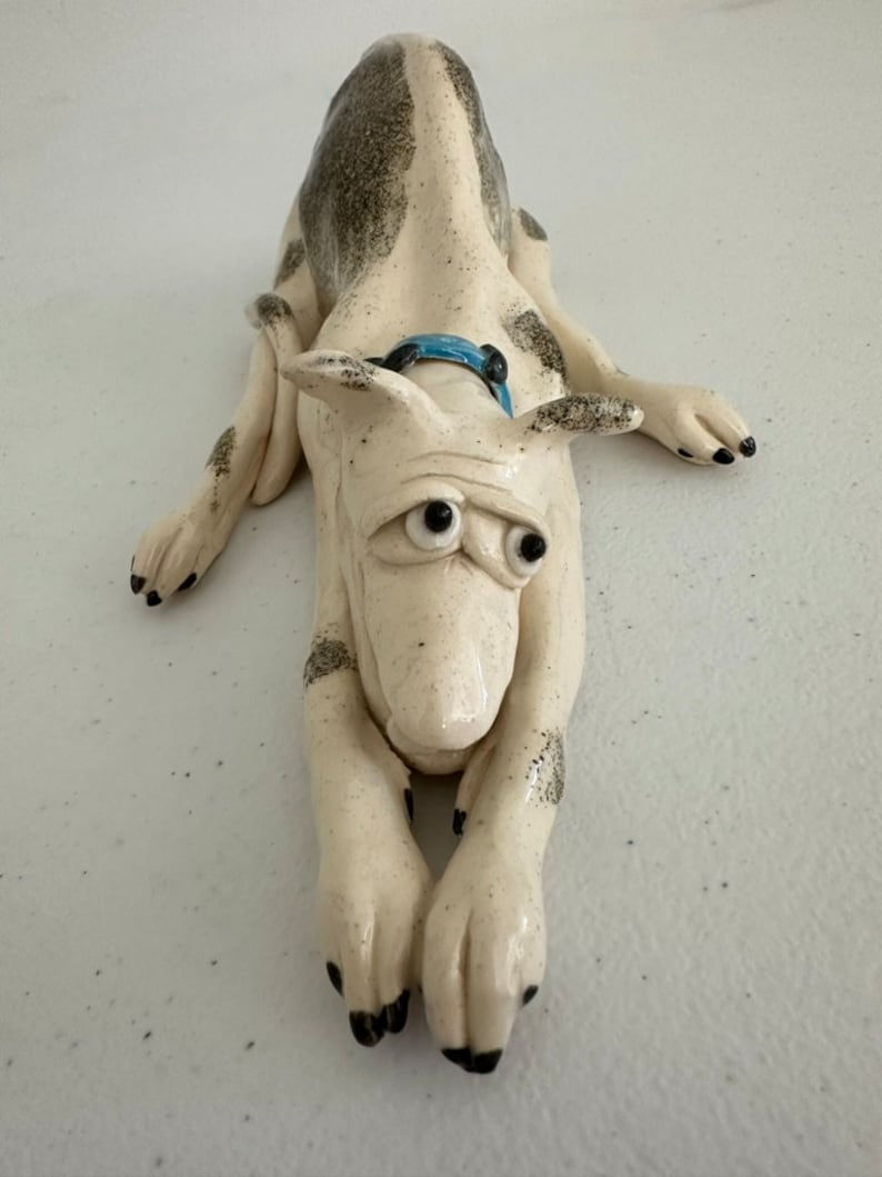 Adorable Dog With Blue Collar-ceramic, One of a Kind - Etsy