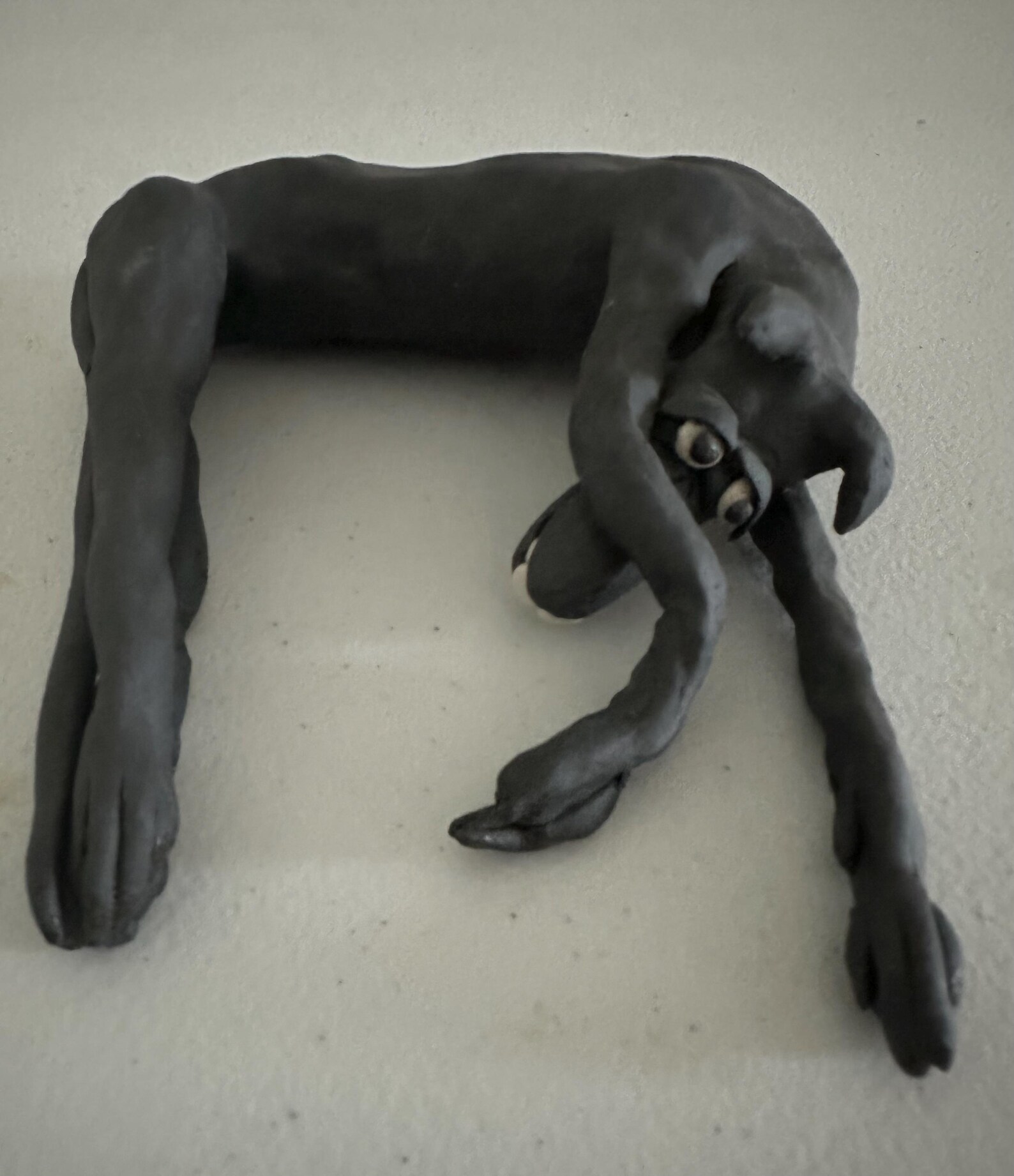 Skinny, Shy Black Dog-original, Unique - Etsy