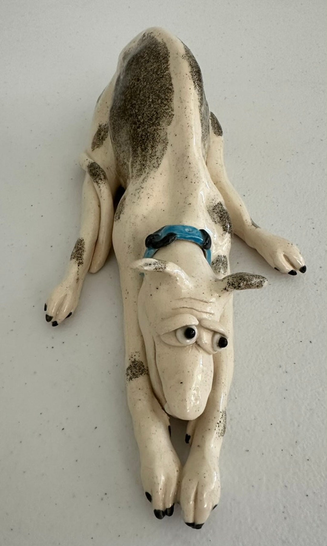 Adorable Dog With Blue Collar-ceramic, One of a Kind - Etsy