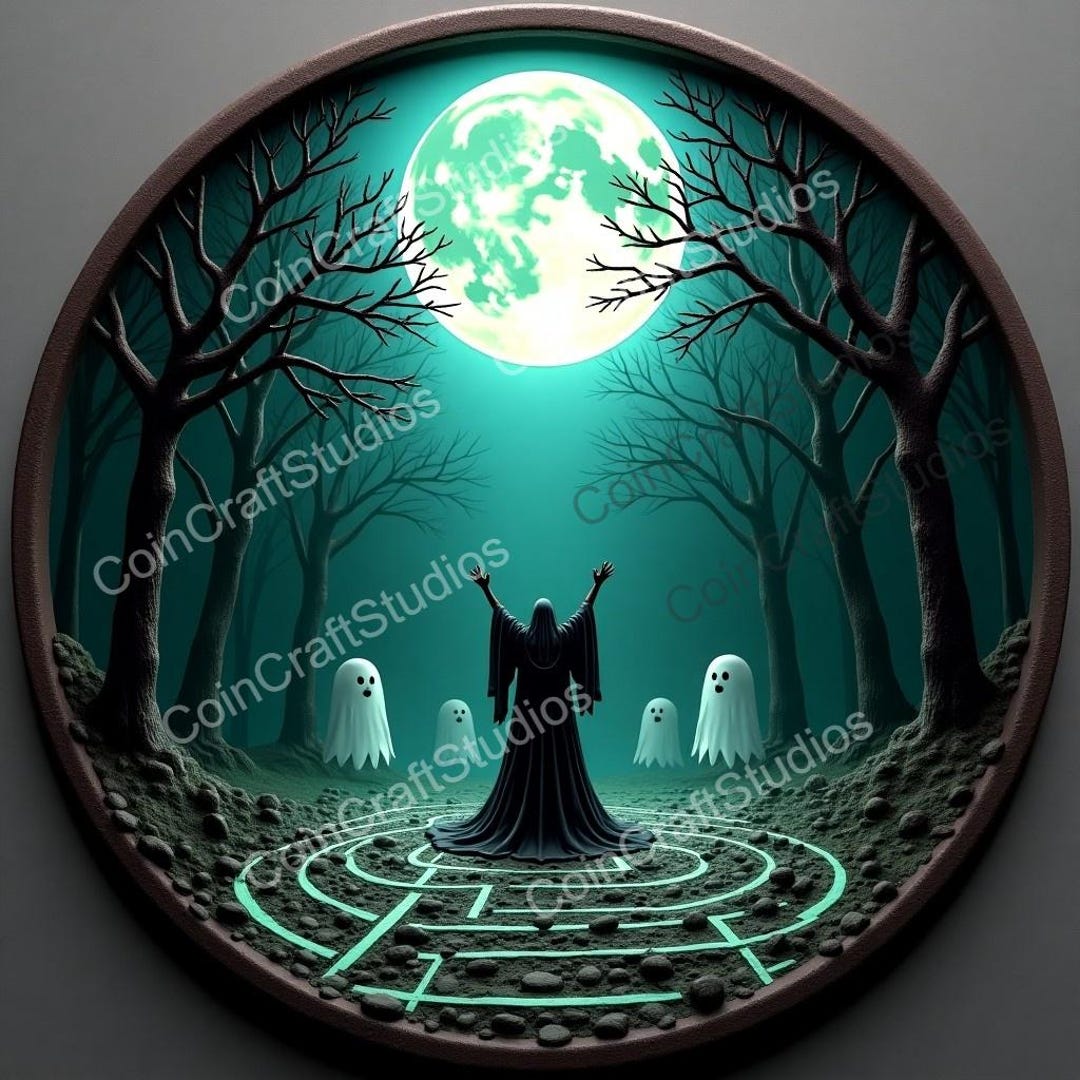 Mystic Circle Depth Map Coin for CNC & Fiber Laser Engraving Custom ...