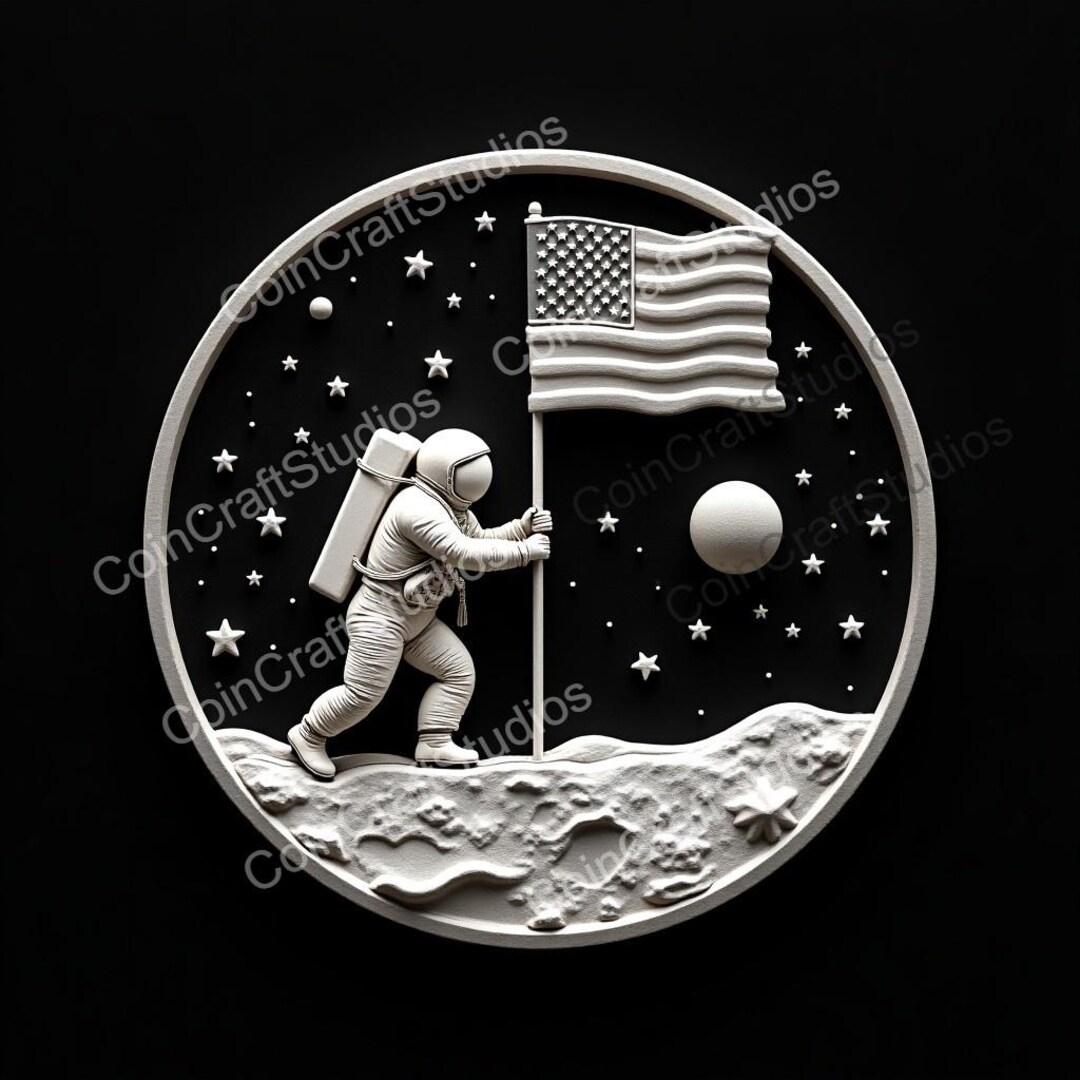 American Frontier Depth Map Coin for CNC & Fiber Laser Engraving Custom ...
