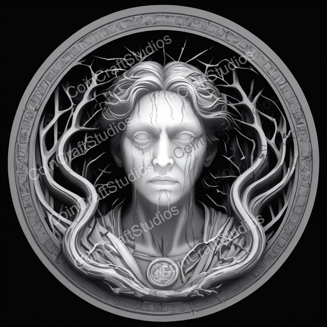 Crazy Woman Depth Map Coin for CNC & Fiber Laser Engraving | Custom ...
