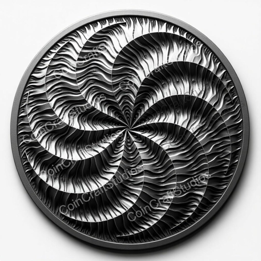 Hypnotic Spiral Depth Map Coin for CNC & Fiber Laser Engraving Custom ...