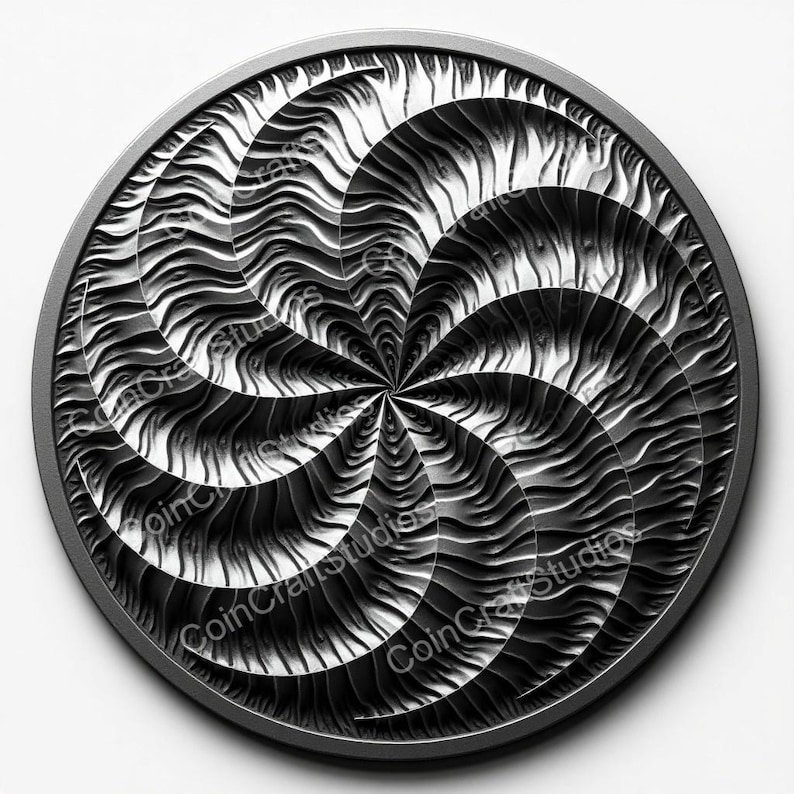 Hypnotic Spiral Depth Map Coin for CNC & Fiber Laser Engraving Custom ...