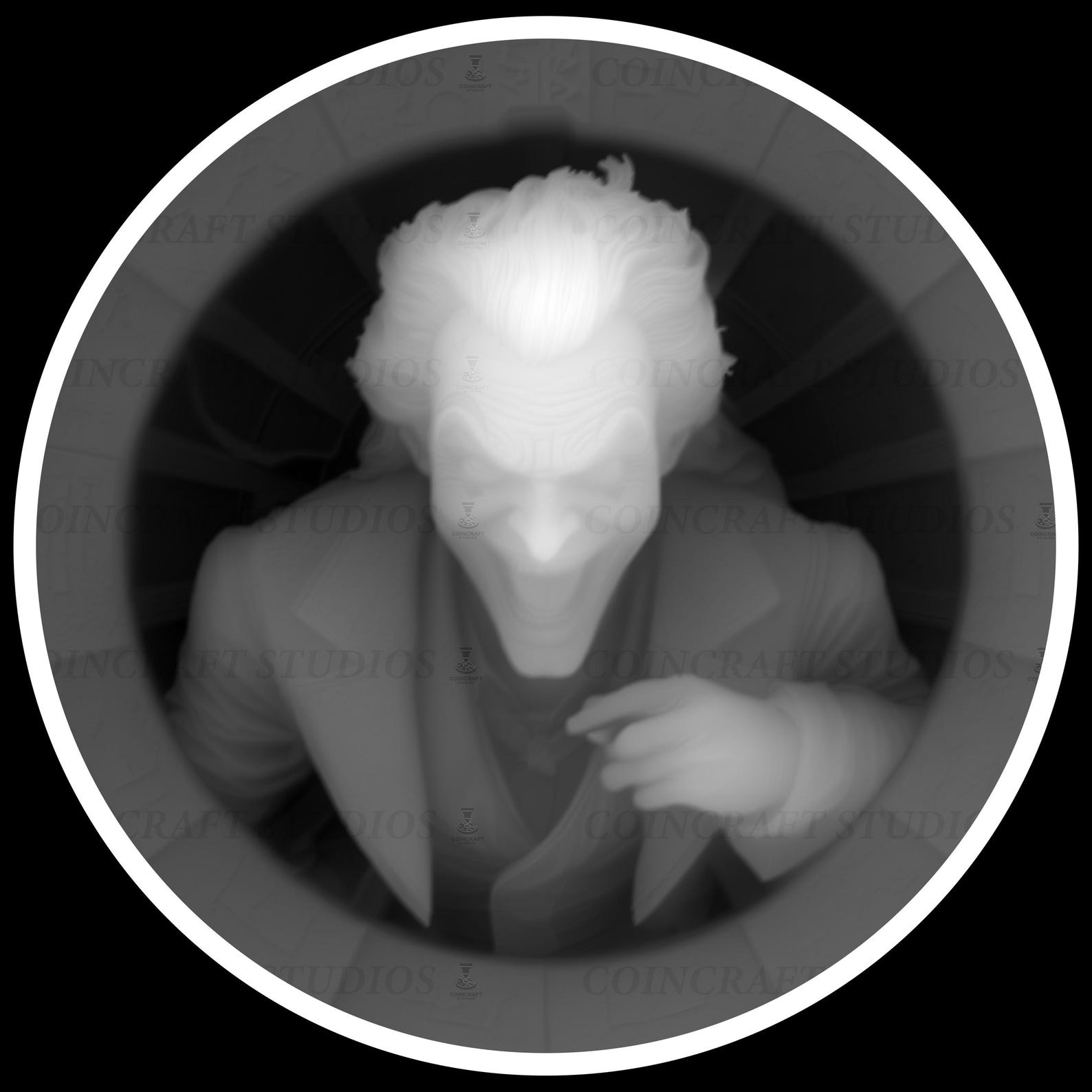 Joker Coin Depth Map | Laser Engraving File | CNC Compatible ...