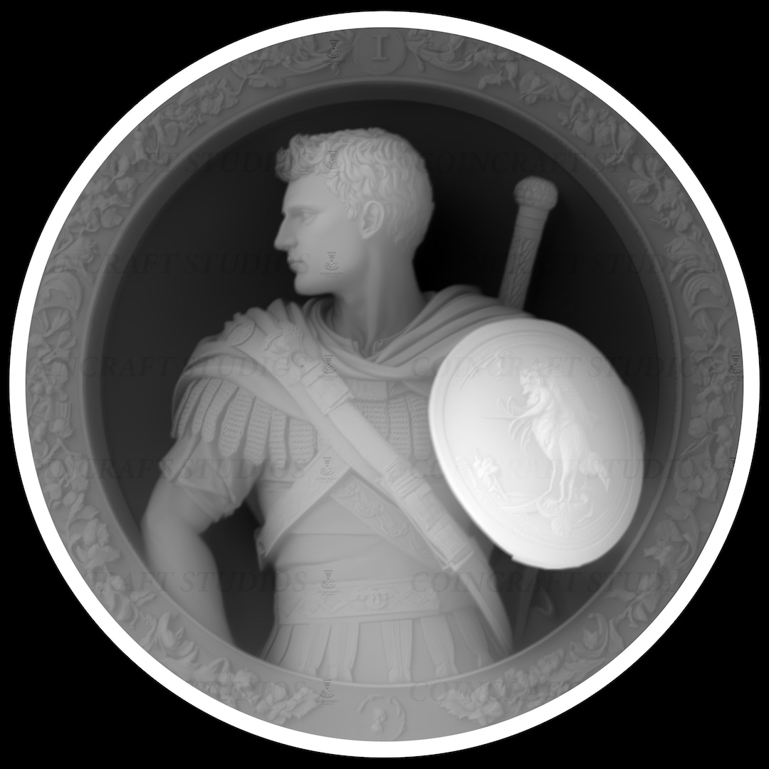 Roman Depth Map for Coins | Laser-ready 3D Grayscale Design for CNC ...