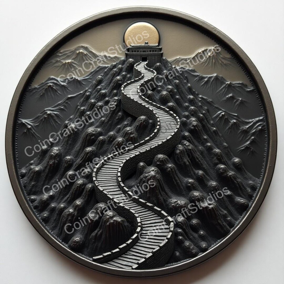 Serpent Road Depth Map Coin for CNC & Fiber Laser Engraving Custom ...