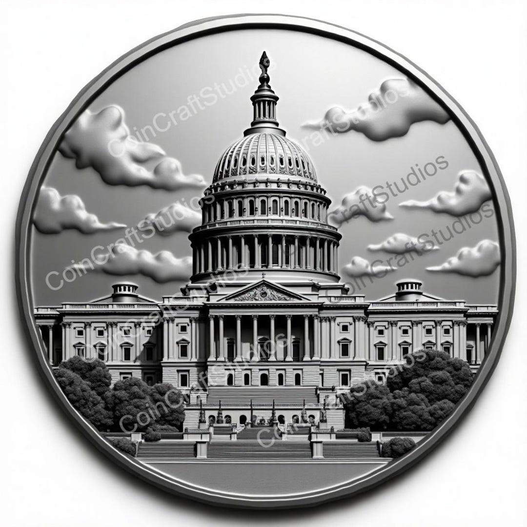 Capitol Majesty Depth Map Coin for CNC & Fiber Laser Engraving Custom ...
