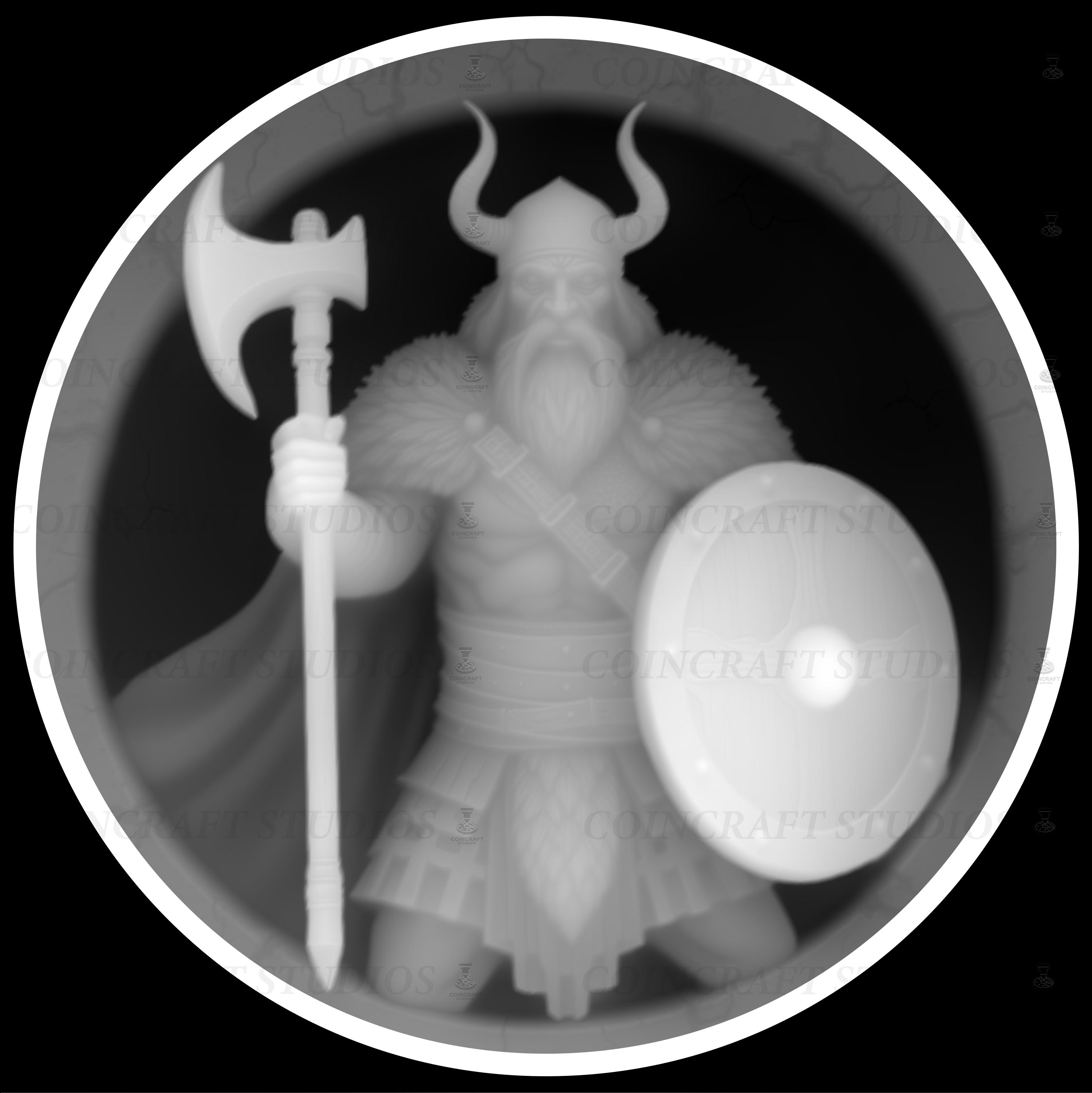Viking Warrior Coin | 3D Depth Map PNG | Laser Engraving File for CNC ...