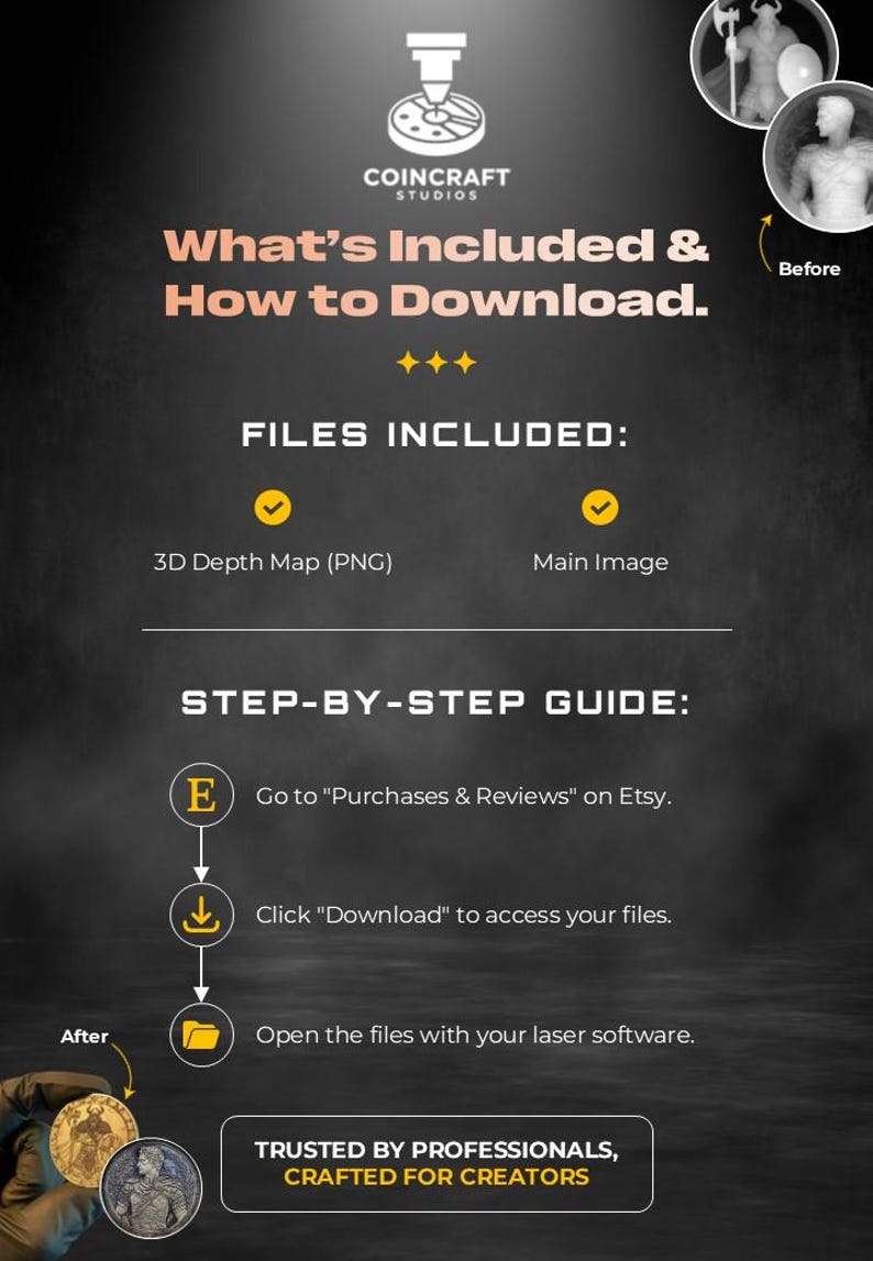 Evil Wolf Depth Map Coin | Depth Map for CNC & Fiber Laser Engraving ...