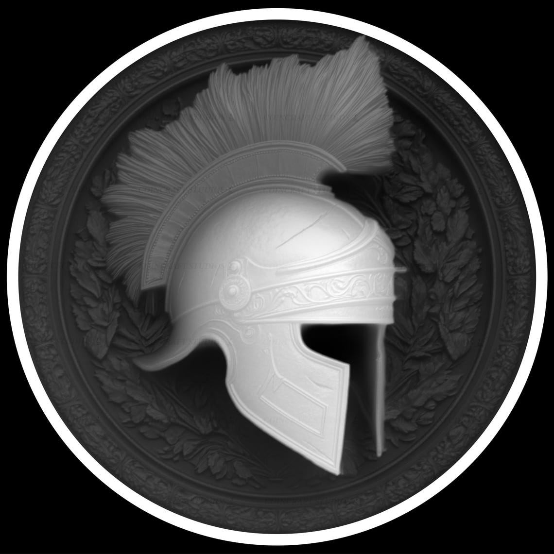Roman Helmet Warrior Coin 3D Depth Map PNG Laser Engraving File for CNC ...